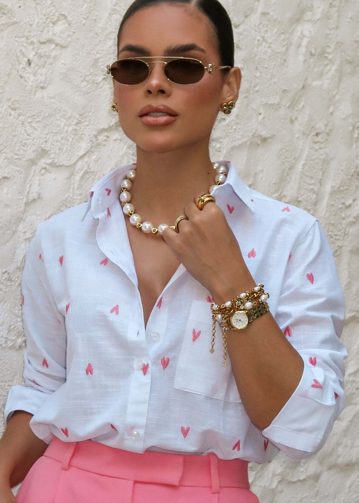 CAMISA ALONGADA FLAME CORAÇÃO - ESTAMPADO - Elegance camisas