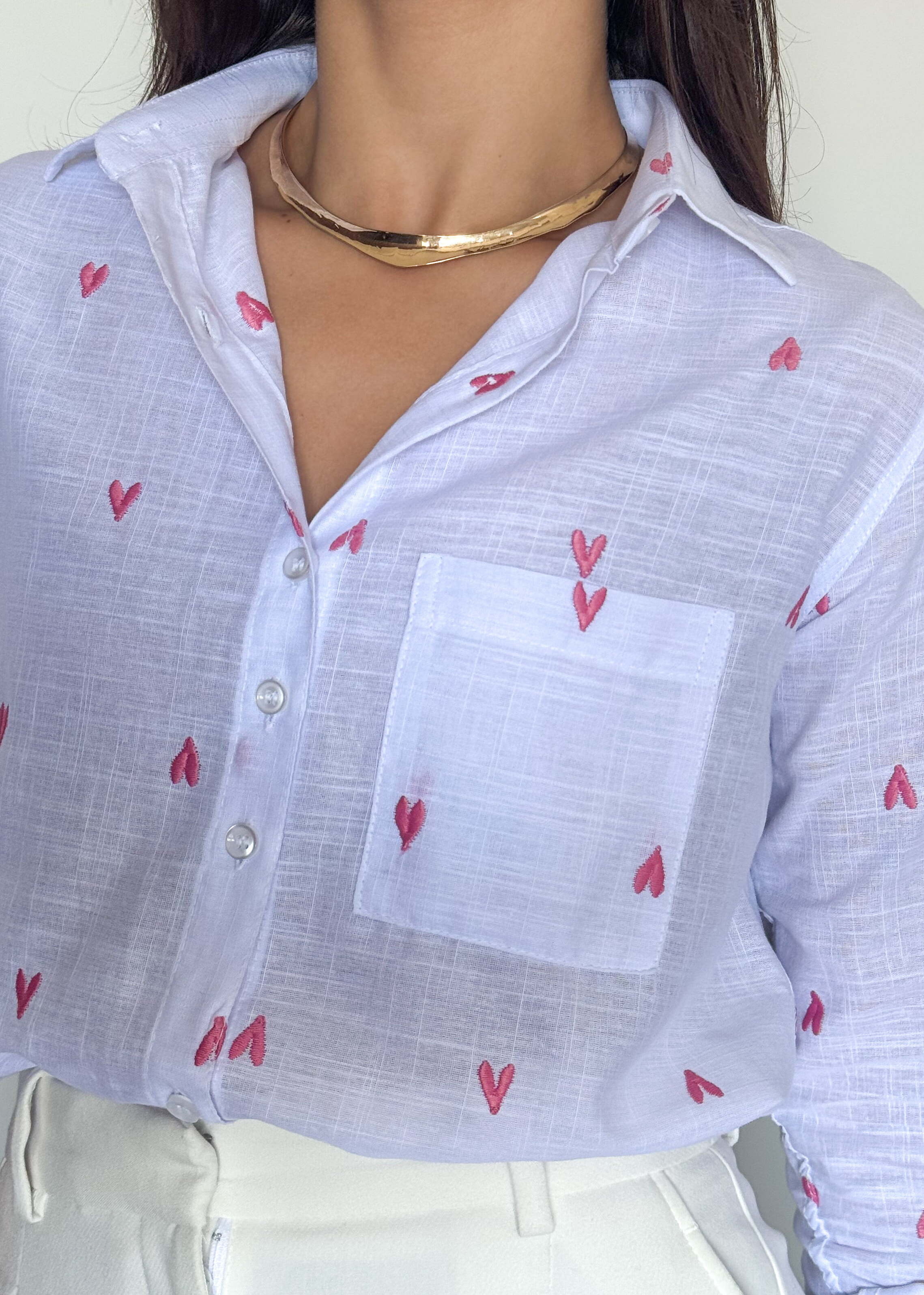 CAMISA ALONGADA FLAME CORAÇÃO - ESTAMPADO - Elegance camisas